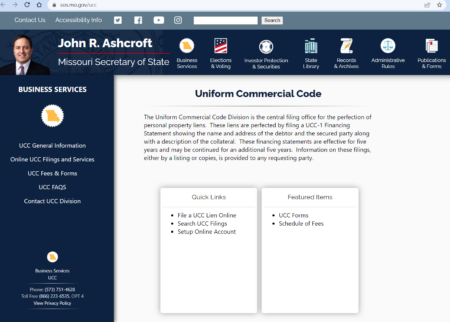 How To Do A Missouri UCC Search - MissouriBusiness.net